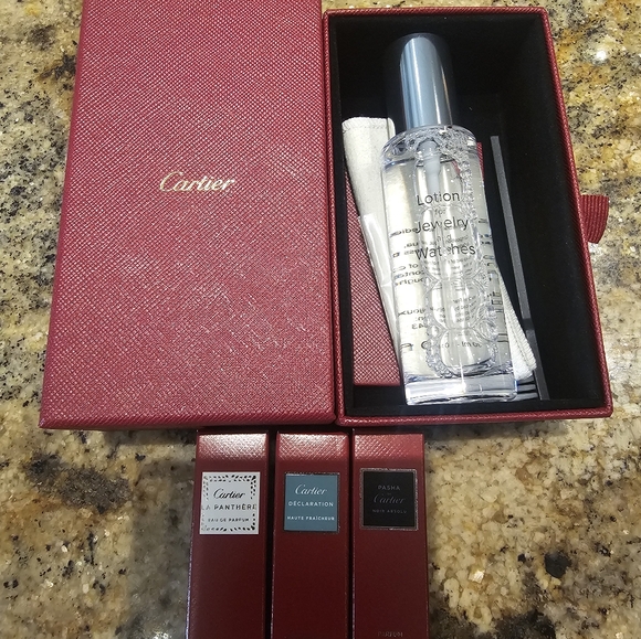 Cartier | Other | Cartier Fragrance Collection With Red And Silver ...